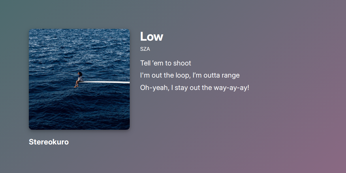 SZA - Low lyric from SOS | Stereokuro