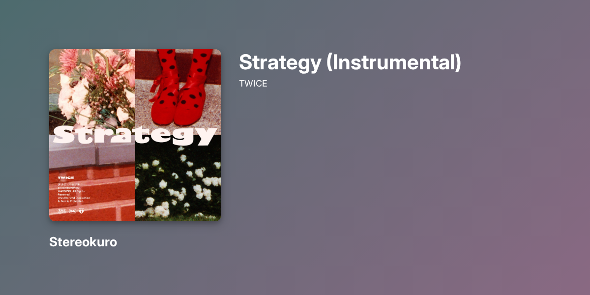TWICE - Strategy (Instrumental) lyric from Strategy 2.0 | Stereokuro