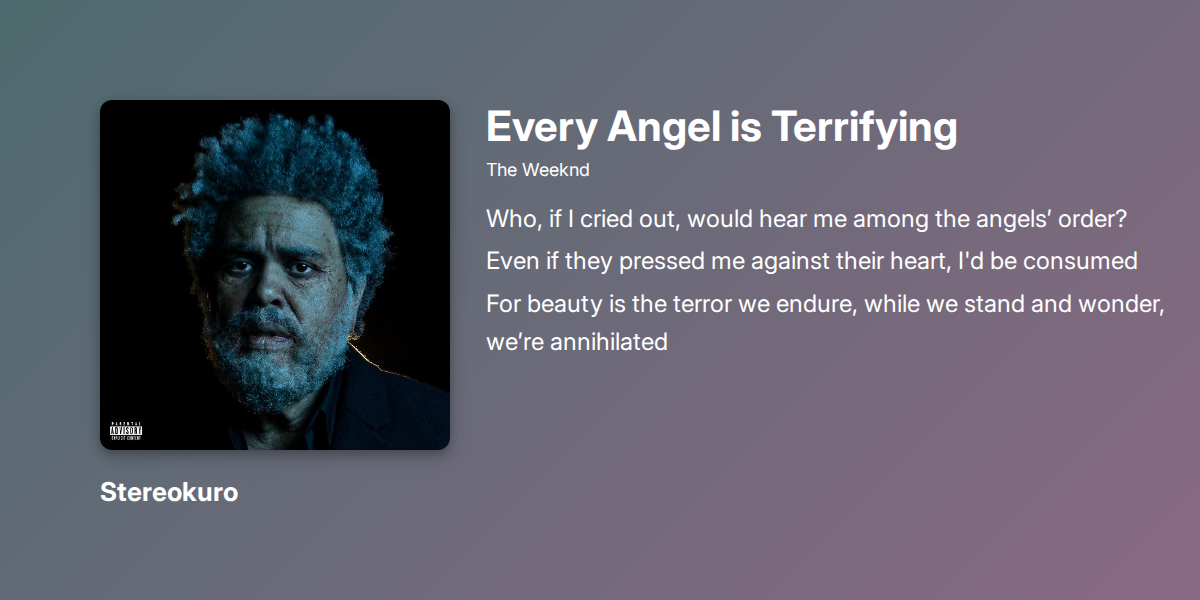 The Weeknd Every Angel Is Terrifying Lyric From Dawn Fm Stereokuro