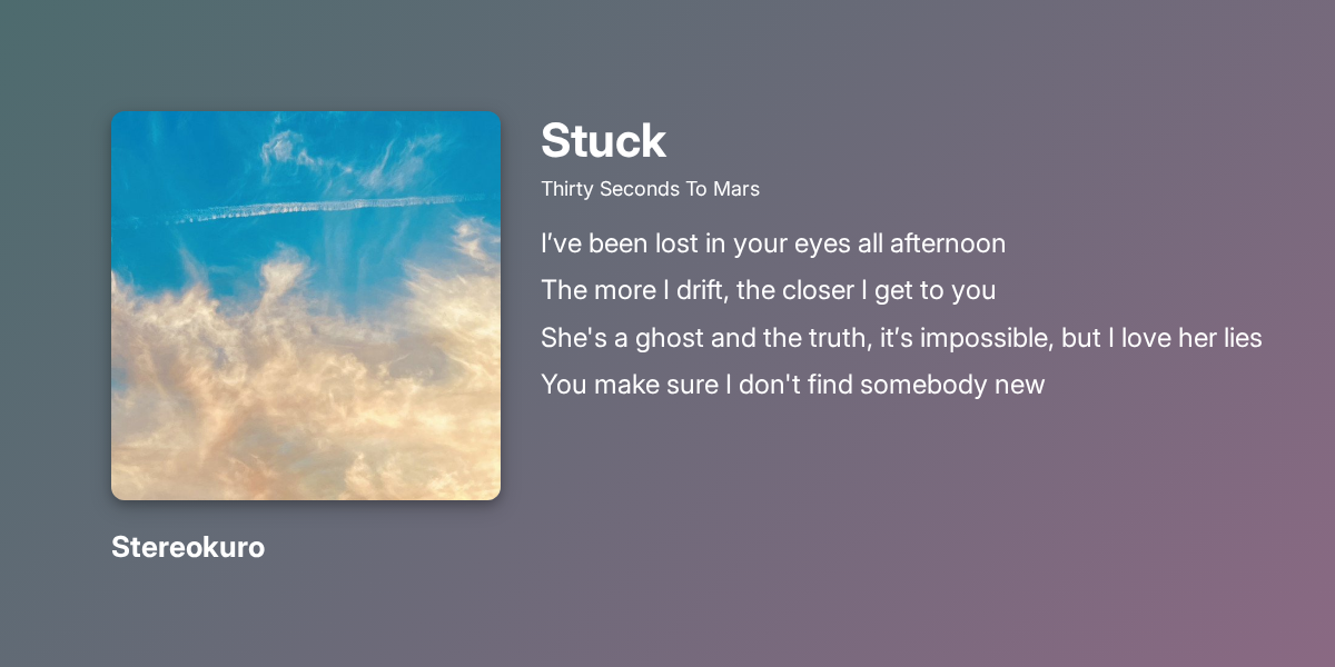 Thirty Seconds To Mars - Stuck lyric from It’s The End Of The World But ...