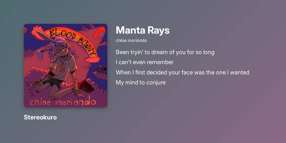 chloe moriondo - Manta Rays lyric from Blood Bunny | Stereokuro